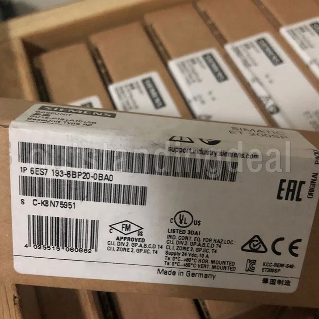 ORIGINAL ET 200SP Base Unit 6ES7193-6BP20-0BA0 BU15-P16+A10+2B for SIEMENS EUR 74,97 - PicClick DE