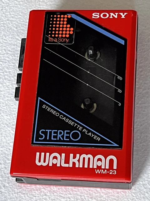 SONY WALKMAN WM-23 Cassette Player Rot optisch gut erhalten ...