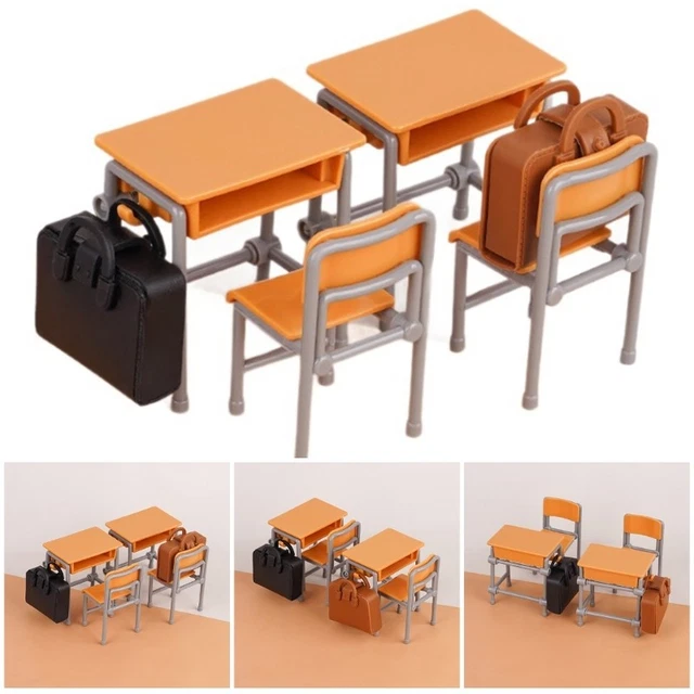 PLASTIC STUDY TABLE Model Furniture Educational Role Playing Accessory ...