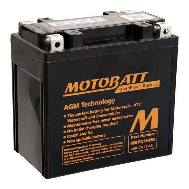 ROYAL ENFIELD SUPER Meteor 650 2023-2025 Motobatt Quadflex AGM Battery ...