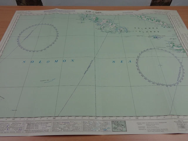 WW2 AUSTRALIAN AIR FORCE (RAAF) Aeronautical Map from "SOLOMON ISLANDS ...