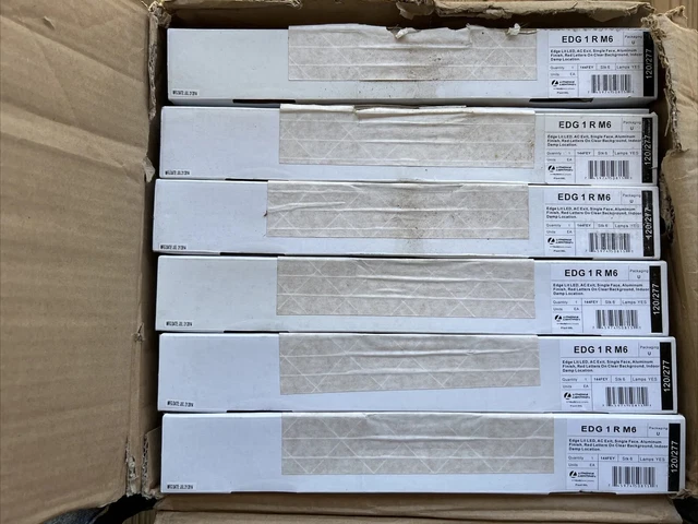 LITHONIA EDG-1-R-M6 SFC Mount EXIT Sign/Box of 6 Units £137.41 ...
