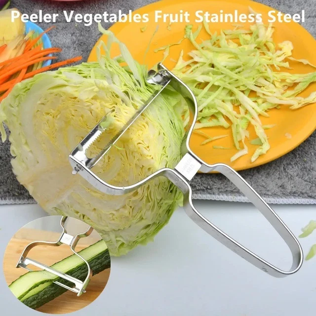 STAINLESS STEEL VEGETABLE Peeler Wide Mouth Fruit Potato Slicer Kitchen ...