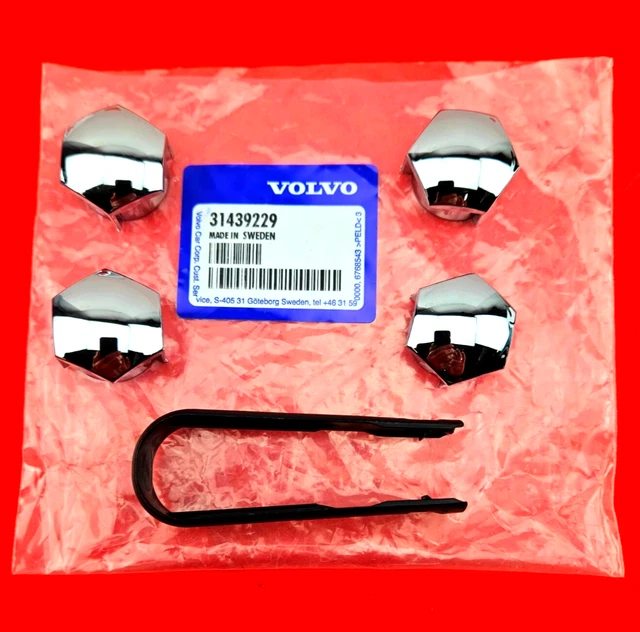 4X ORIGINALE VOLVO Schutzkappen Chrom S60 S90 V60 V90 XC40 XC60 XC90 ...