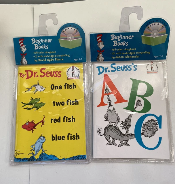 DR. SEUSS PAPERBACK Book & CD ABC & One Fish Two Fish Red Fish Blue ...