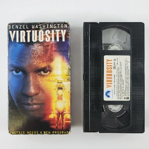 VIRTUOSITY 1996 VHS Sci-fi Denzel Washington Vintage Video Cassette ...