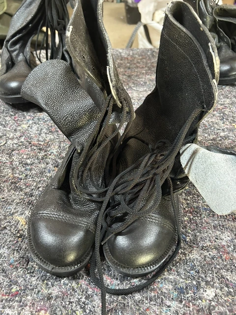 VINTAGE BRITISH ARMY Military Combat Black High Leg Leather Boots Uk 6 ...