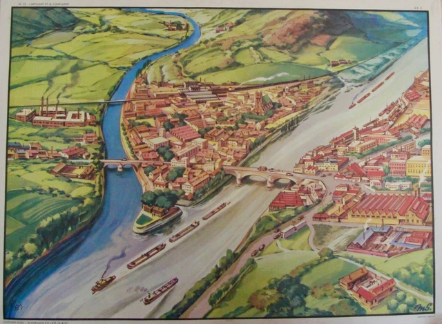 AFFICHE SCOLAIRE MDI D. Lordey école géographie l'estuaire l'affluent ...