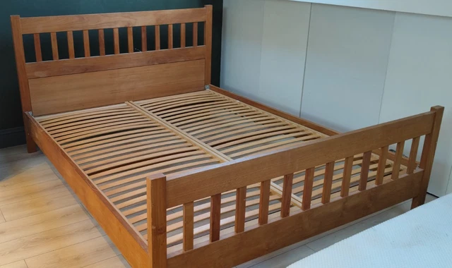 KING SIZE BED Frame - Solid Beech Hardwood - Habitat £125.50 - PicClick UK