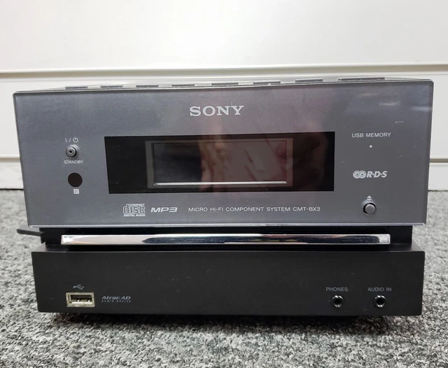 SONY MICRO HI-FI System, Model - CMT-BX3 - CD/FM/AM/USB/Audio in Silver ...