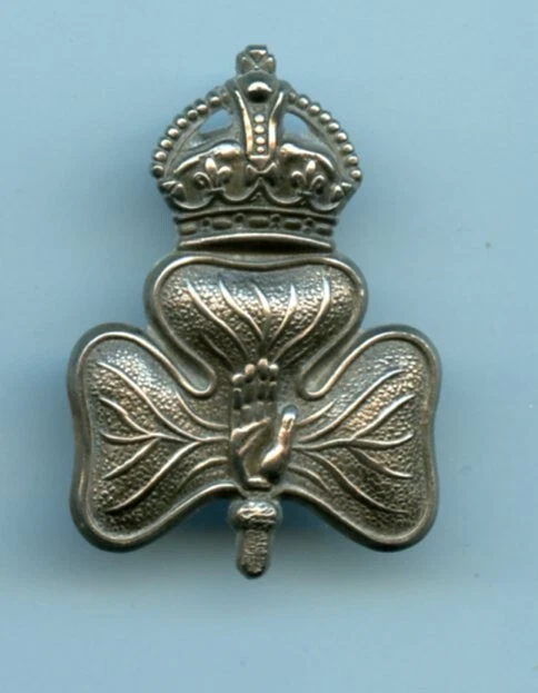 THE 14TH BATTALION Royal Irish Rifles White Metal Cap Badge £18.00 ...