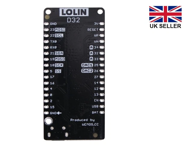 LATEST GENUINE LOLIN D32 v1.0.0 Rev1 ESP32-WROOM-32E 4MB with header ...