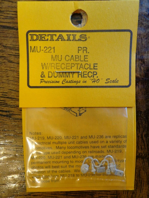 CÂBLE MU DETAILS West HO #221 avec réceptiacle & Dummy Recp. (Métal ...