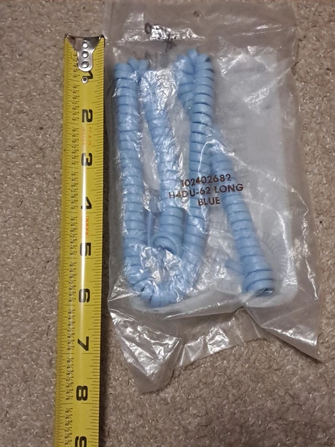 WESTERN ELECTRIC HANDSET Cord H4DU-62 Long Blue Coil NOS Modular Phone ...