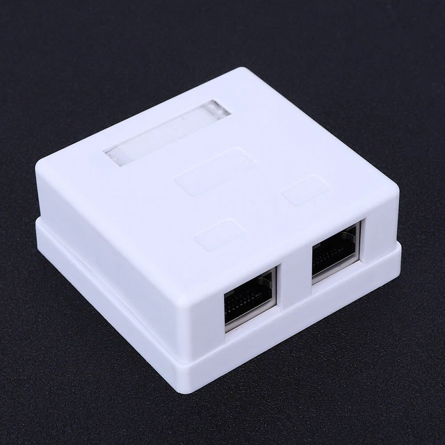 RJ45-8P8C WALL CONNECTOR Junction Adapter Extension Cable Mount Box ...