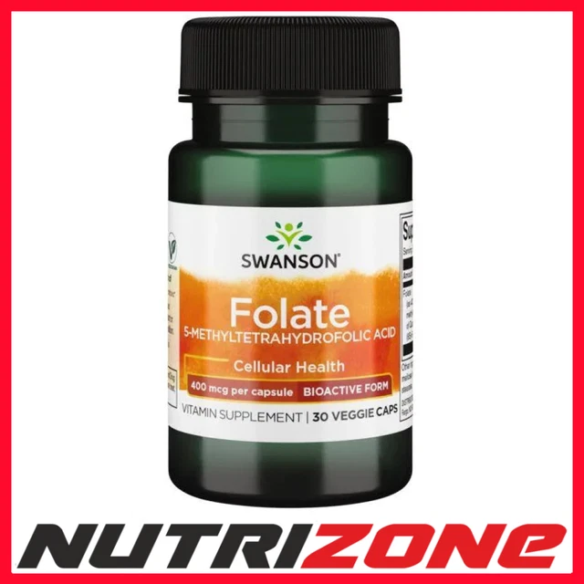 SWANSON FOLATE (5-METHYLTETRAHYDROFOLIC Acid) 400mcg - 30 vcaps £8.70 ...