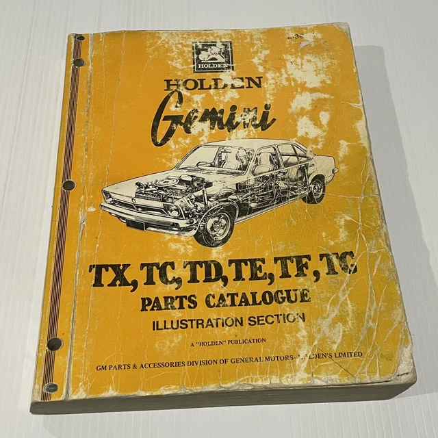 HOLDEN GEMINI TX, TC, TD, TE, TF, TG Parts Catalogue 1984 M39193 $49.95 ...