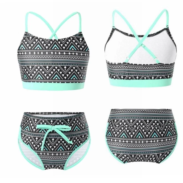MÄDCHEN BADEANZUG BIKINI Set Tankini Set Kinder Bademode Crop Top mit ...