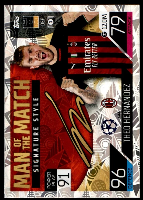 TOPPS MATCH ATTAX 2022-2023 - Theo Hernandez AC Milan MOTM Signature ...