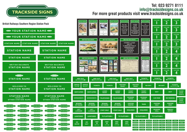 BRITISH RAILWAYS SOUTHERN Region Small Station Signs Pack - OO Gauge ...