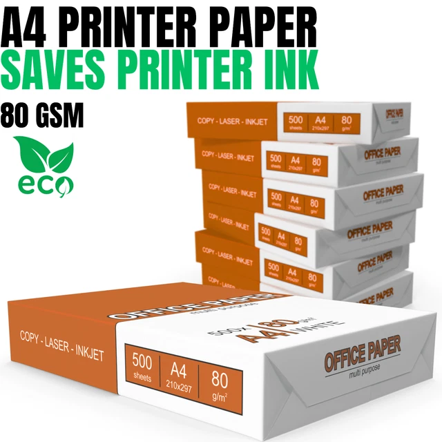 A4 PAPER 80 gsm Copier Printer Office Printing Ream (500 Sheets) HUGE ...