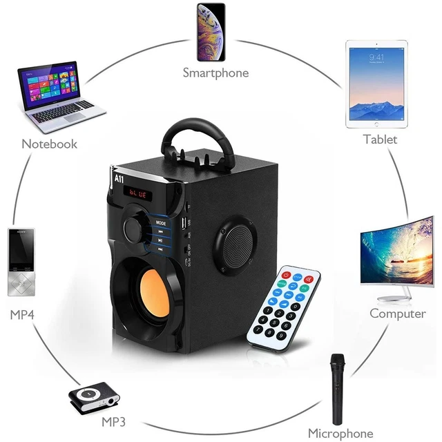 HEAVY BASS PORTABLE Bluetooth Wireless Speaker Outdoor Subwoofer FM ...