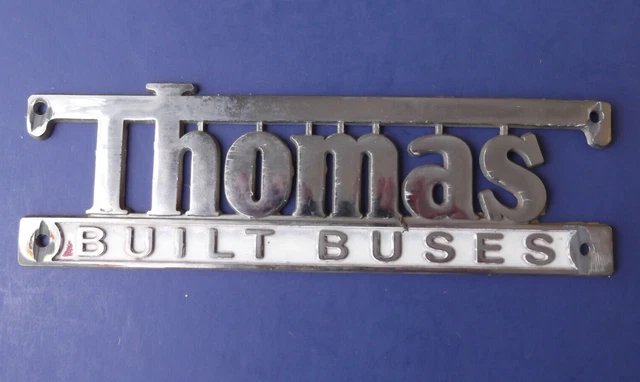 VINTAGE THOMAS BUILT Buses Chrome Nameplate, Logo Badge or Emblem - 9-1 ...