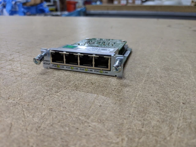 CISCO EHWIC-4ESG-P FOUR port 10/100/1000 Ethernet switch interface card w/PoE EUR 55,00 ...