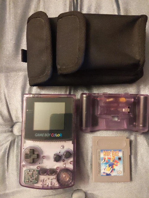 GAME BOY COLOR atomic purple with case, game, and battery grip $75.00 ...