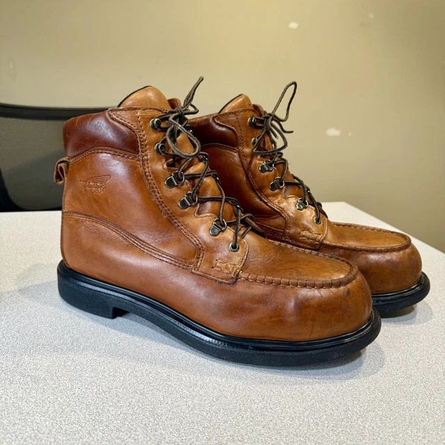 RED WING STEEL Toe Work Boots Moc Toe 4402 ANSI Z41 PT99 Leather Mens ...