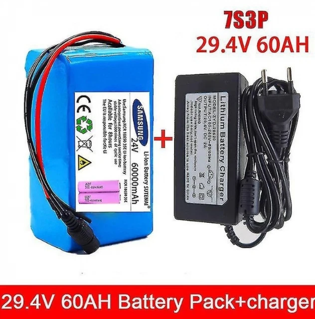 NEW E-BIKE LI-ION Battery 24v 60ah 7S3P electric Scooter bicycle + 29.4V charger £62.99 ...