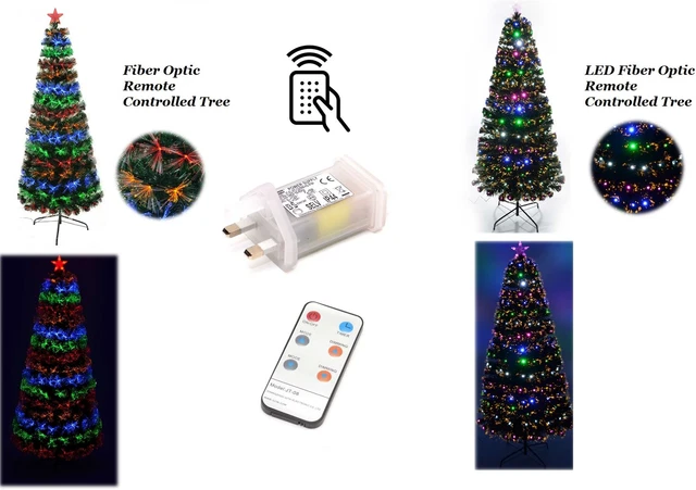 LED FIBRE OPTIC Christmas Tree Remote Controlled Timer Xmas Home ...