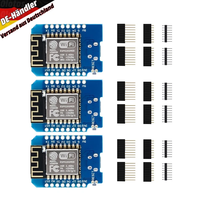 3X D1 ESP8266 Mini WLAN Board Mikrokontroller Wifi Modul Wemos Nodemcu ...