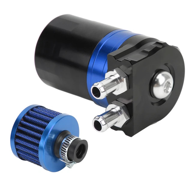 NEW BLUE CAR Oil Catch Can Internal Baffle Dual Chamber Filter ...