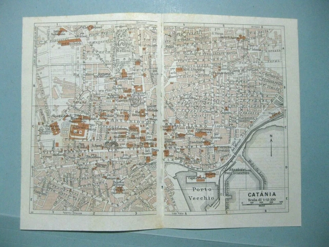 ANTICA MAPPA STRADARIO Carta Citta Di Catania 1940 EUR 6,90 - PicClick FR