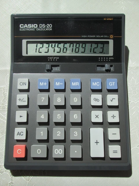 CASIO DS-20 TISCHRECHNER Office Rechner Solar Calculator Vintage EUR 11 ...