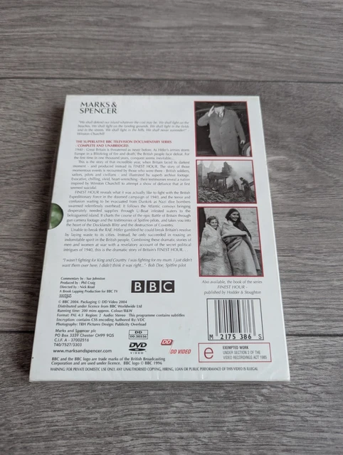 MARKS & SPENCERS DVD - Finest Hour Complete BBC WW2 Documentary DVD New ...