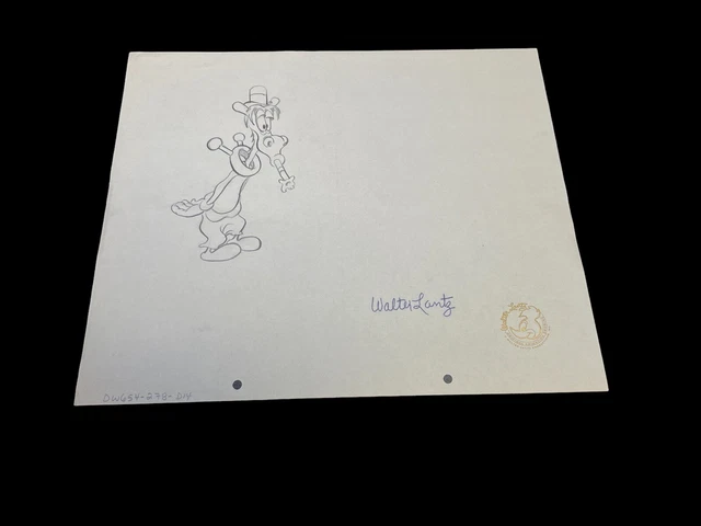 WALTER LANTZ SIGNED 1946 Original Animation Drawing Woody Woodpecker ...