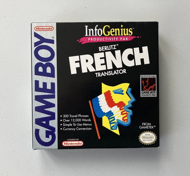 NINTENDO GAMEBOY INFO Genius Berliz French Translator DMG Boxed Complete Beaties £59.00 ...