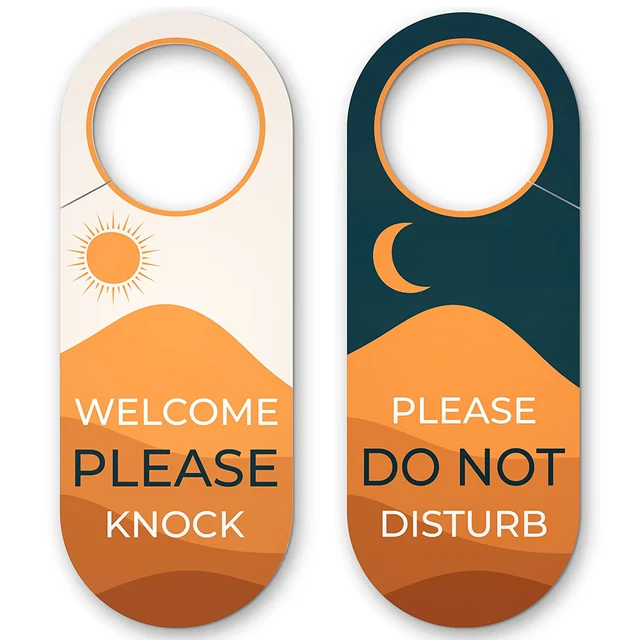 DO NOT DISTURB Door Hanger Sign Welcome Please Knock 2 Pack do-not-disturb-door-hanger-sign-welcome-please-knock-2-pack