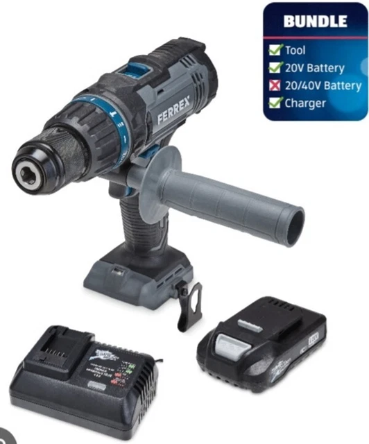 FERREX 20 V Cordless Impact Drill WITH 20v Battery & Charger. Free UK ...