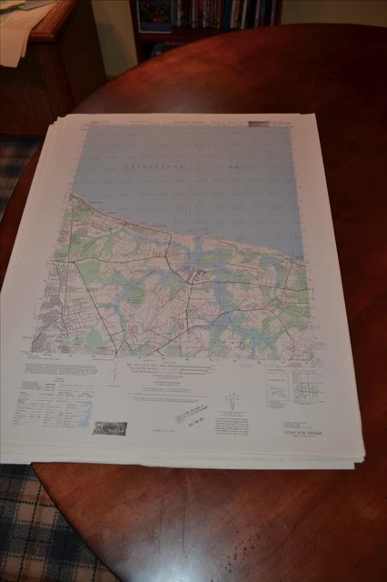 1940'S ARMY TOPOGRAPHIC map Ocean View Virginia -Sheet 5757 I SE AMS 2 ...