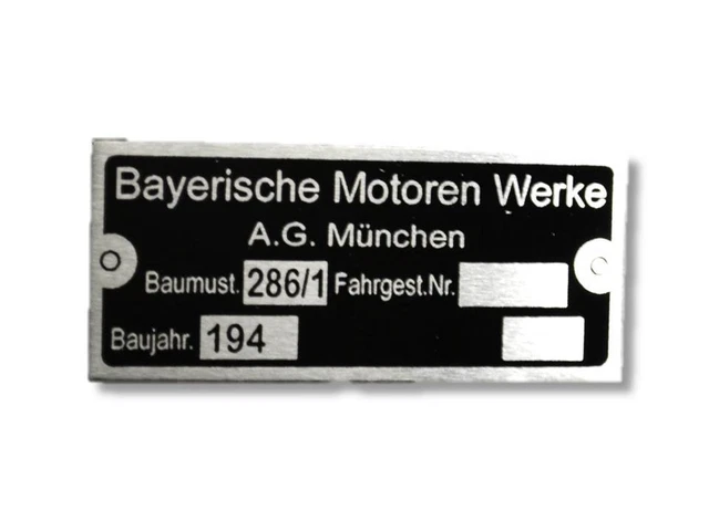 BMW R71 R75 Bayerische Motoren Werke Typenschild Schild id plate EUR 11 ...