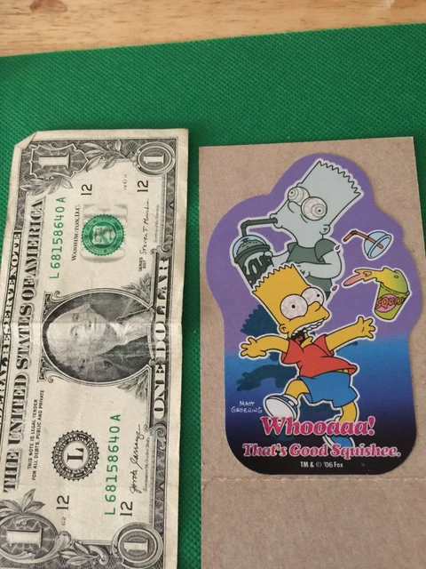 THE SIMPSONS BART Simpson Prism Vending Machine Sticker Foil 2006 #6 ...