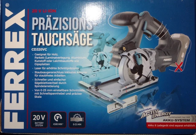 FERREX BATTERY 20V Precision Diving Saw Circular Saw Without Battery ...