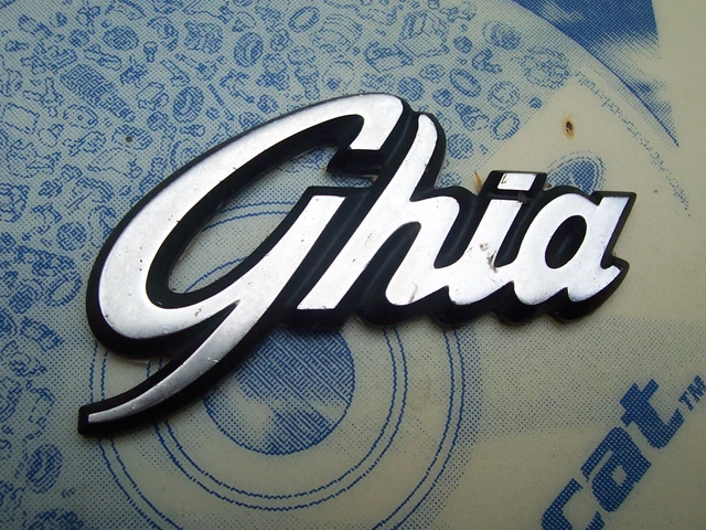 GENUINE FORD METAL Ghia Script Badge Mk2 Escort Capri Cortina Granada ...