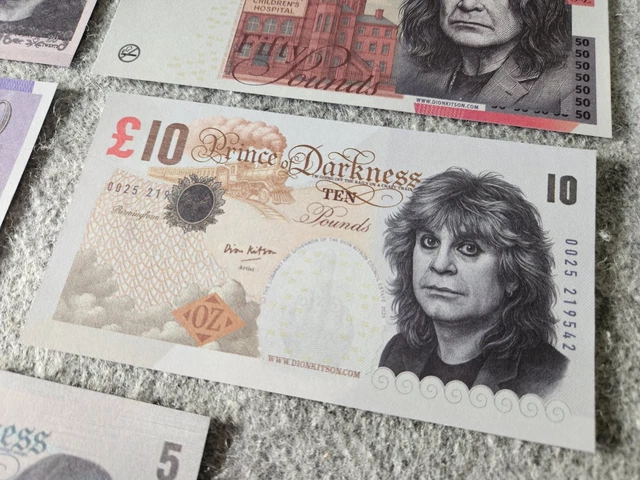 LIMITED EDITION DION Kitson Ozzy Osbourne Banknotes - Complete Set 1/ ...