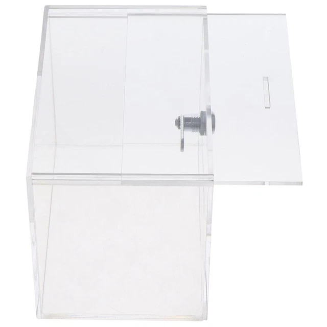 TRANSPARENT DONATION BOX Acrylic Raffle Ticket Box Ballot Box Voting ...