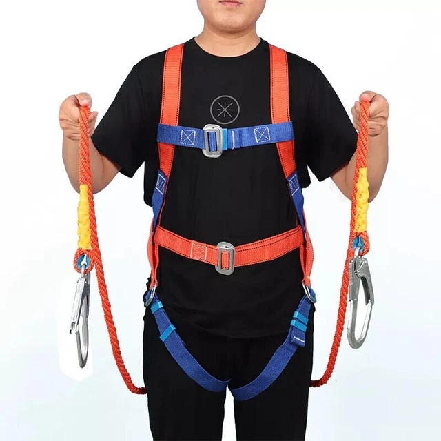 HEAVY DUTY SAFETY Harness Double Hooks Fall Arrest Spin Rescue Security ...