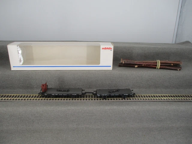 MÄRKLIN SPUR H0 48840 Güterwagen Drehschemelwagen mit Stammholz der DRG ...